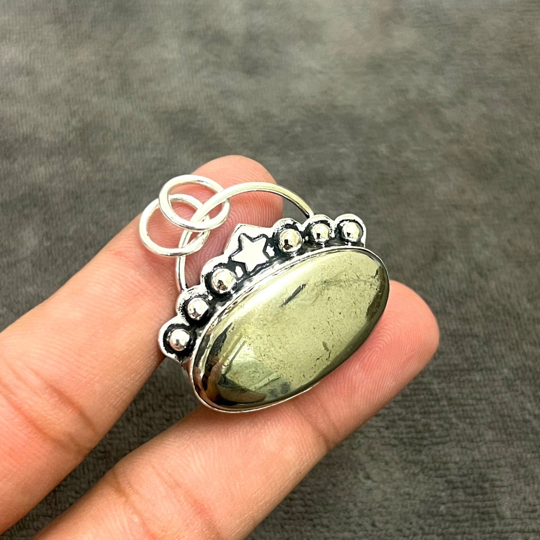 Apache Pyrite Pendant Necklace Apache Pyrite 925 Sterling Silver ...