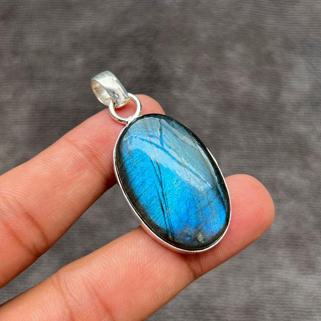 Blue Labradorite Pendant 925 Sterling Silver Pendant Handmade ...
