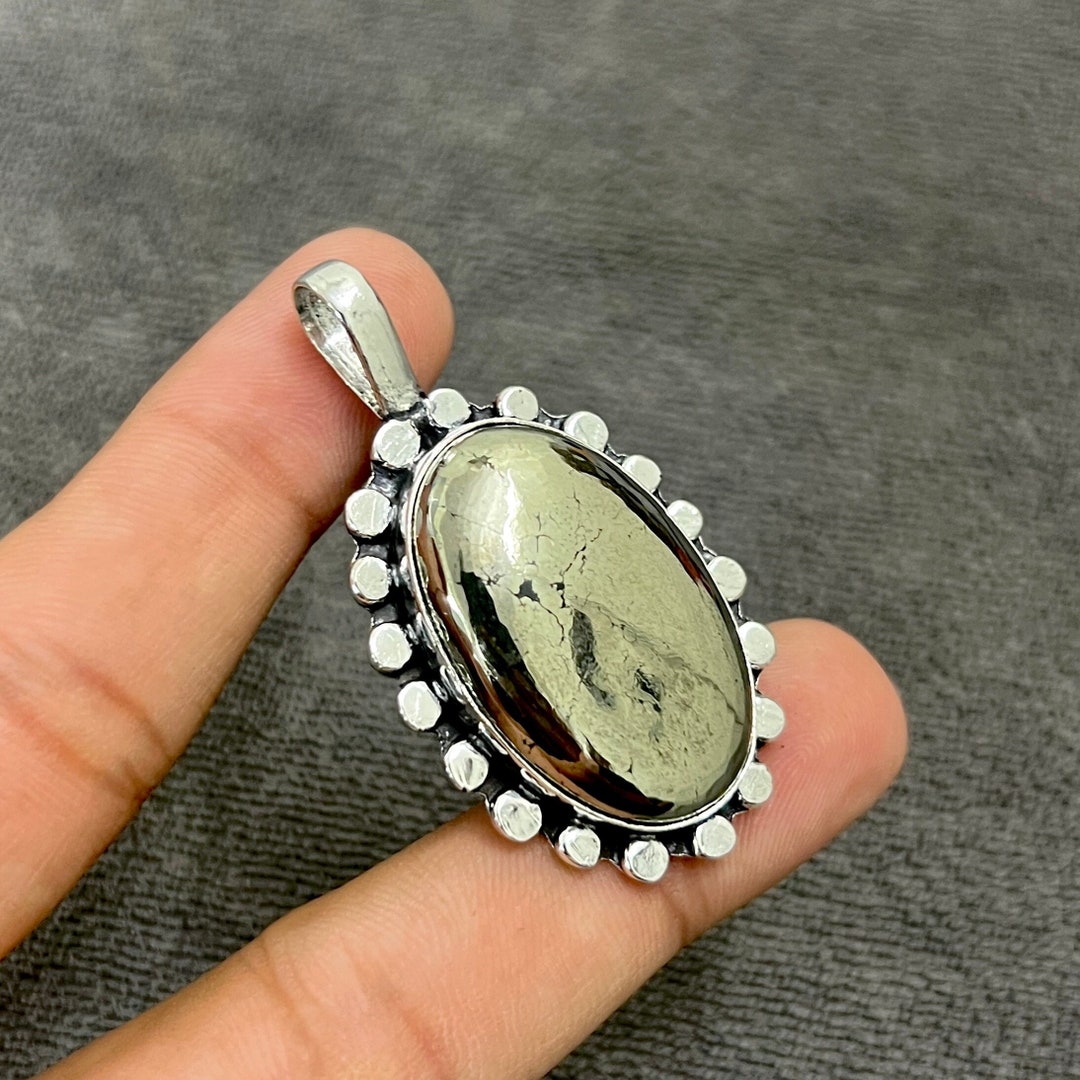 Apache Pyrite Pendant Necklace Apache Pyrite 925 Sterling Silver ...