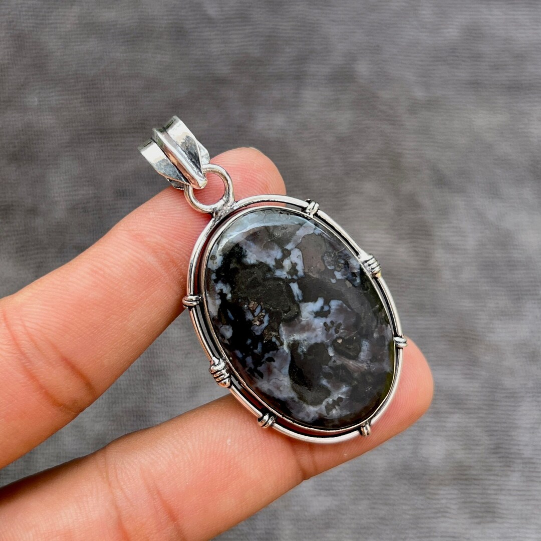 Handmade Mystic Merlinite Pendant: 925 Sterling Silver Necklace - Etsy