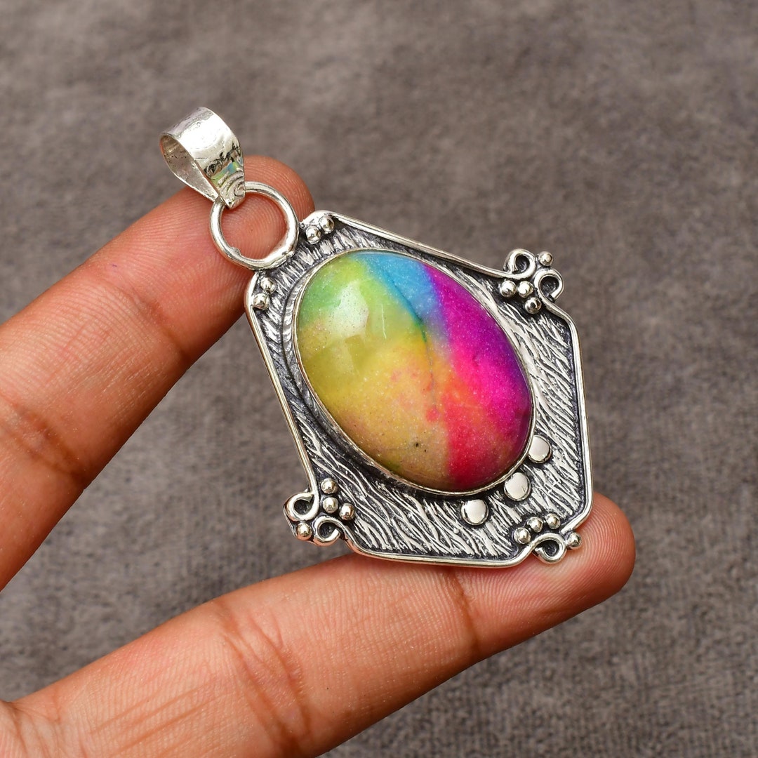 Solar Quartz Pendant 925 Sterling Silver Pendant Handmade Solar ...