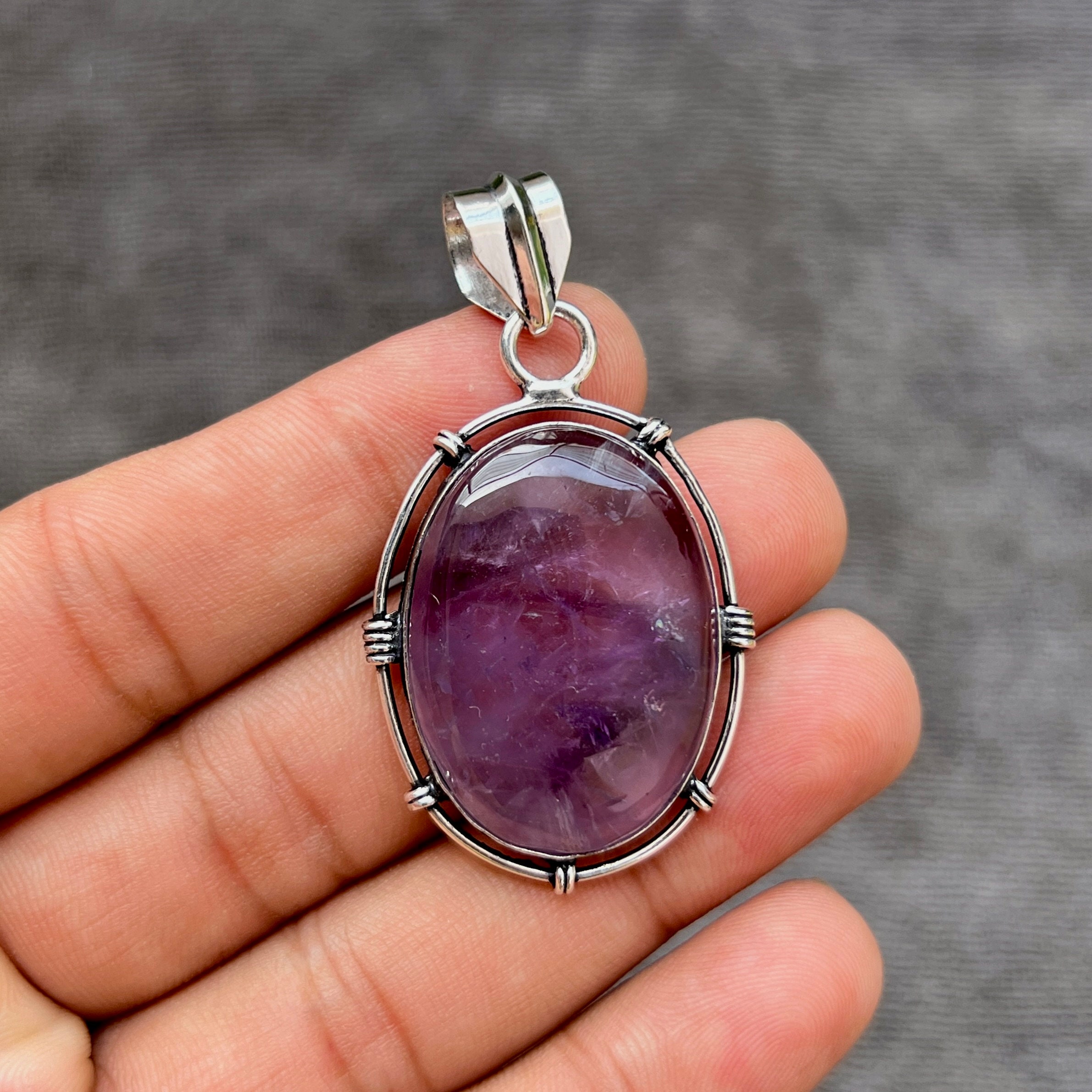 Star Amethyst Pendant Amethyst Silver Necklace Amethyst 925 Sterling ...