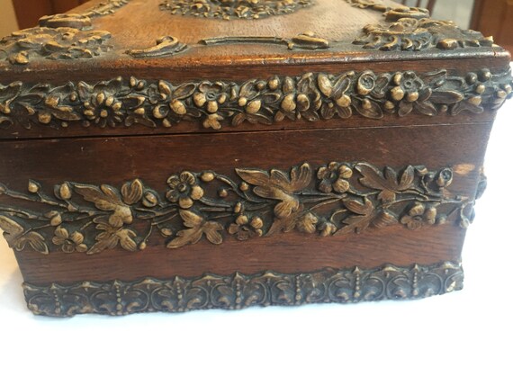 ANTIQUE VANITY Box Victorian Ladys Wooden Box Elegant… - Gem