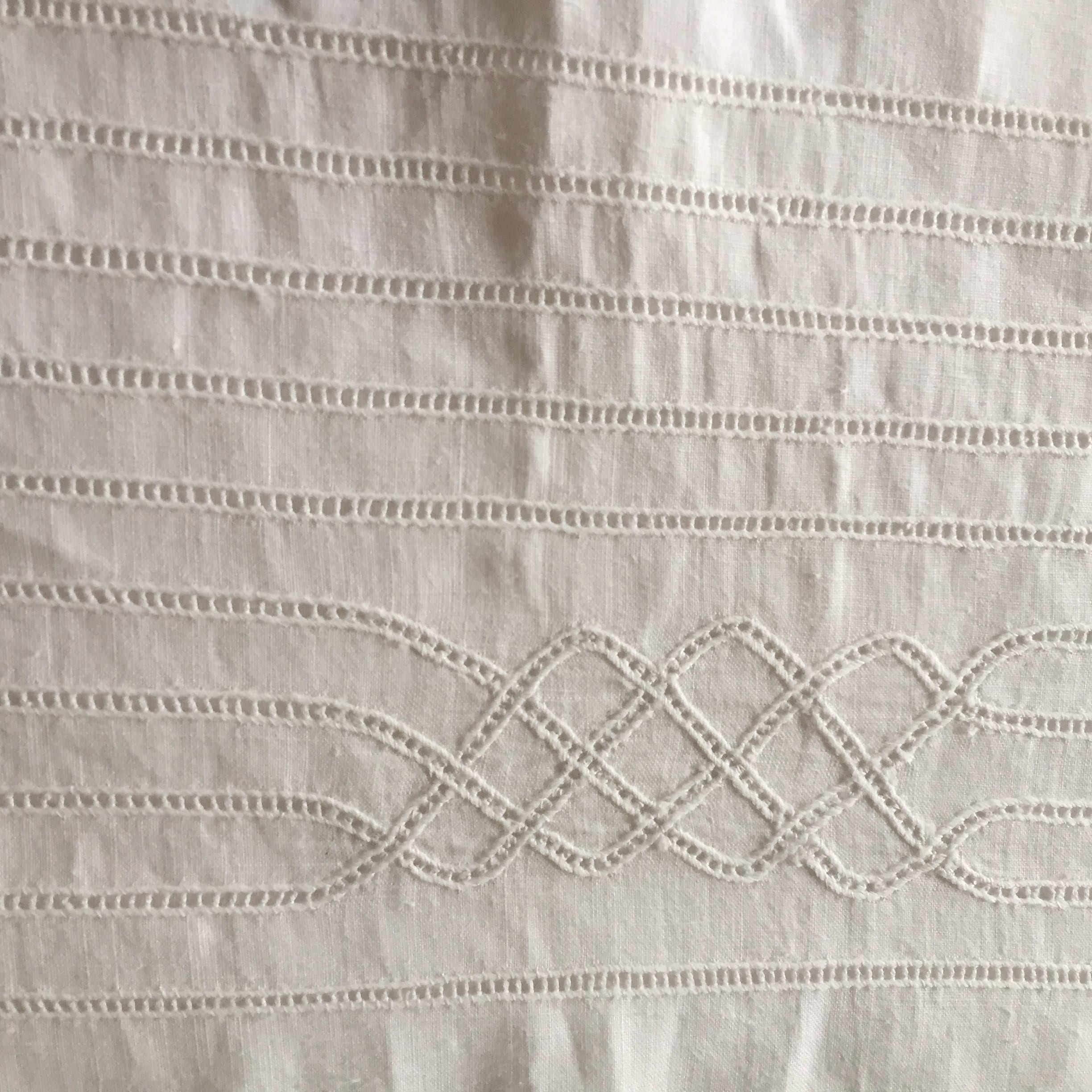 ANTIQUE SHEET Large Linen Sheet With Gorgeous Handmade Belgian Bobbin Lace and Drawn Thread Work ...