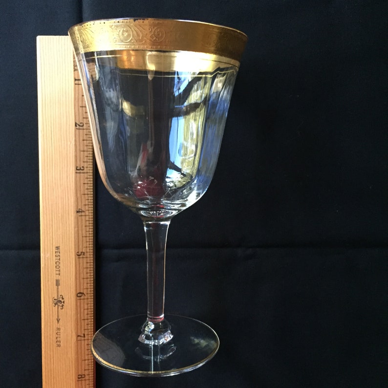 VINTAGE GOBLETS Set of Four Matching Wine Goblets With Gleaming Gold ...