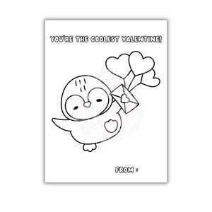 Printable Valentine Coloring Cards - Etsy