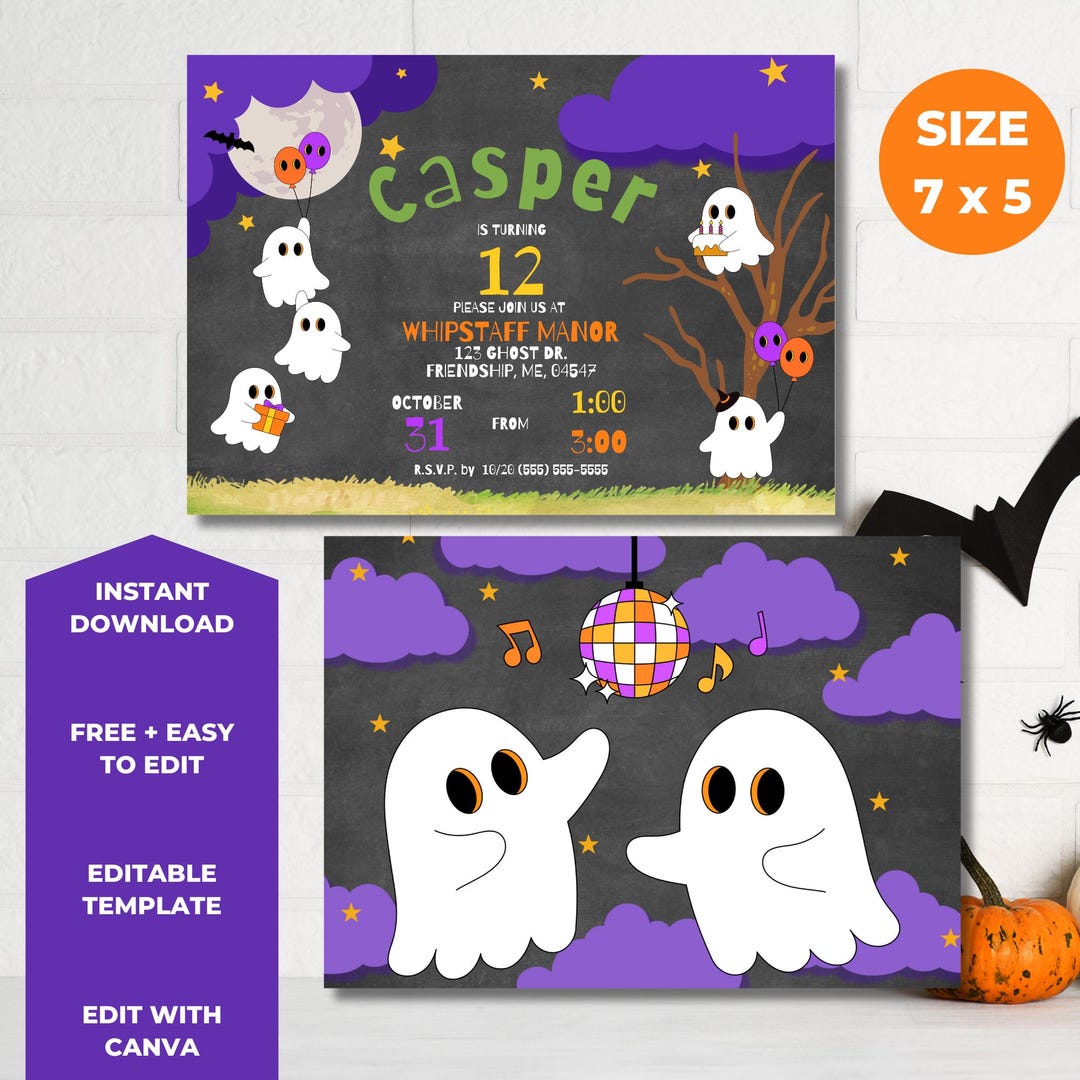 Customizable Ghost Party Invitation - Etsy UK