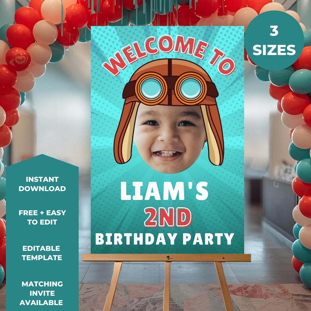Editable Welcome Sign | Birthday Party Welcome Sign | Custom Any Theme ...