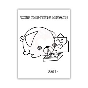 Printable Valentine Coloring Cards - Etsy