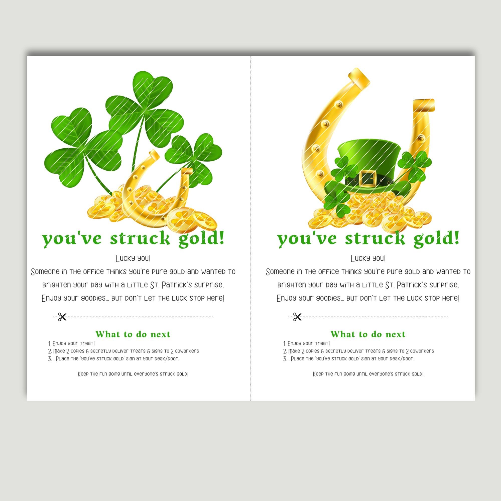 St Patrick's Day Office Game | You've Struck Gold Printable (instant ...