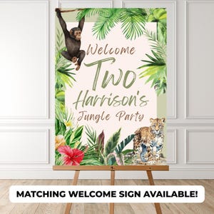 Jungle Safari Birthday Invitation: Welcome TWO the Jungle Editable ...