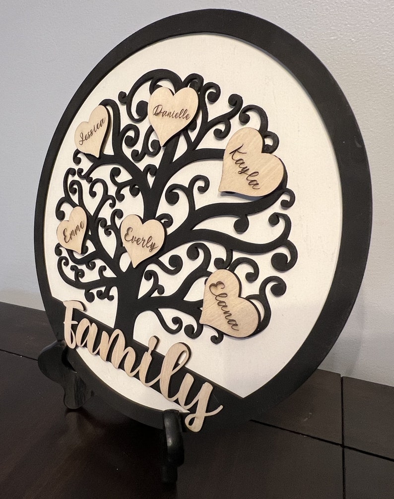 Family Tree Names | Grandparent Gift | Wooden Family Tree| Mothers Day ...