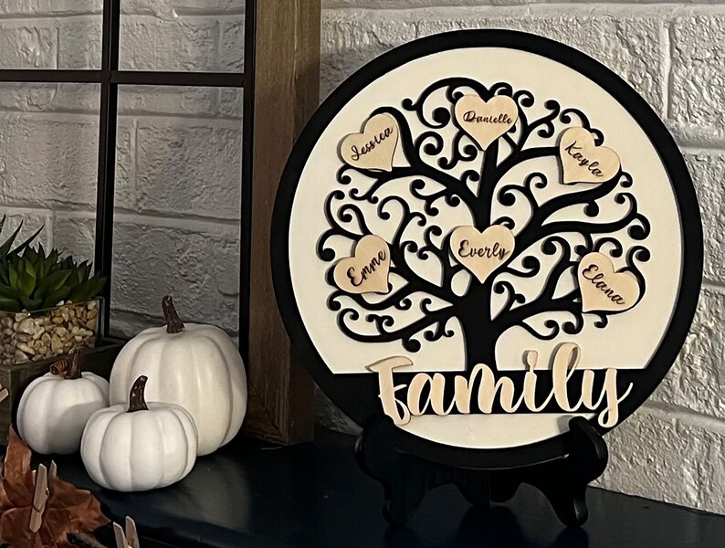 Family Tree Names | Grandparent Gift | Wooden Family Tree| Mothers Day ...