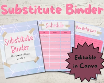 Teacher Sub Binder - Etsy