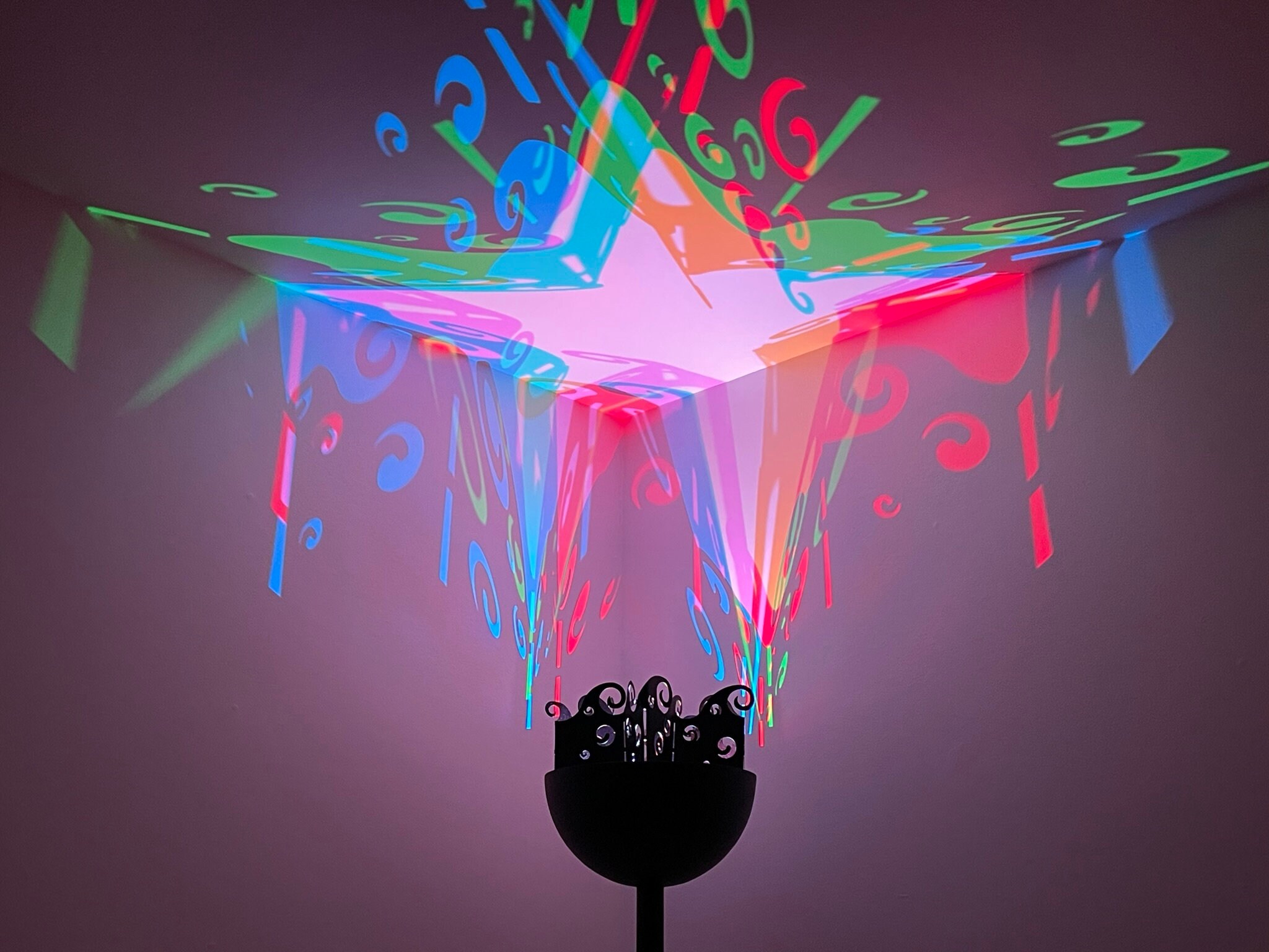 Floor Lamp Color Bowl - 12”, 3D Changeable Decorative Patterns, Super ...