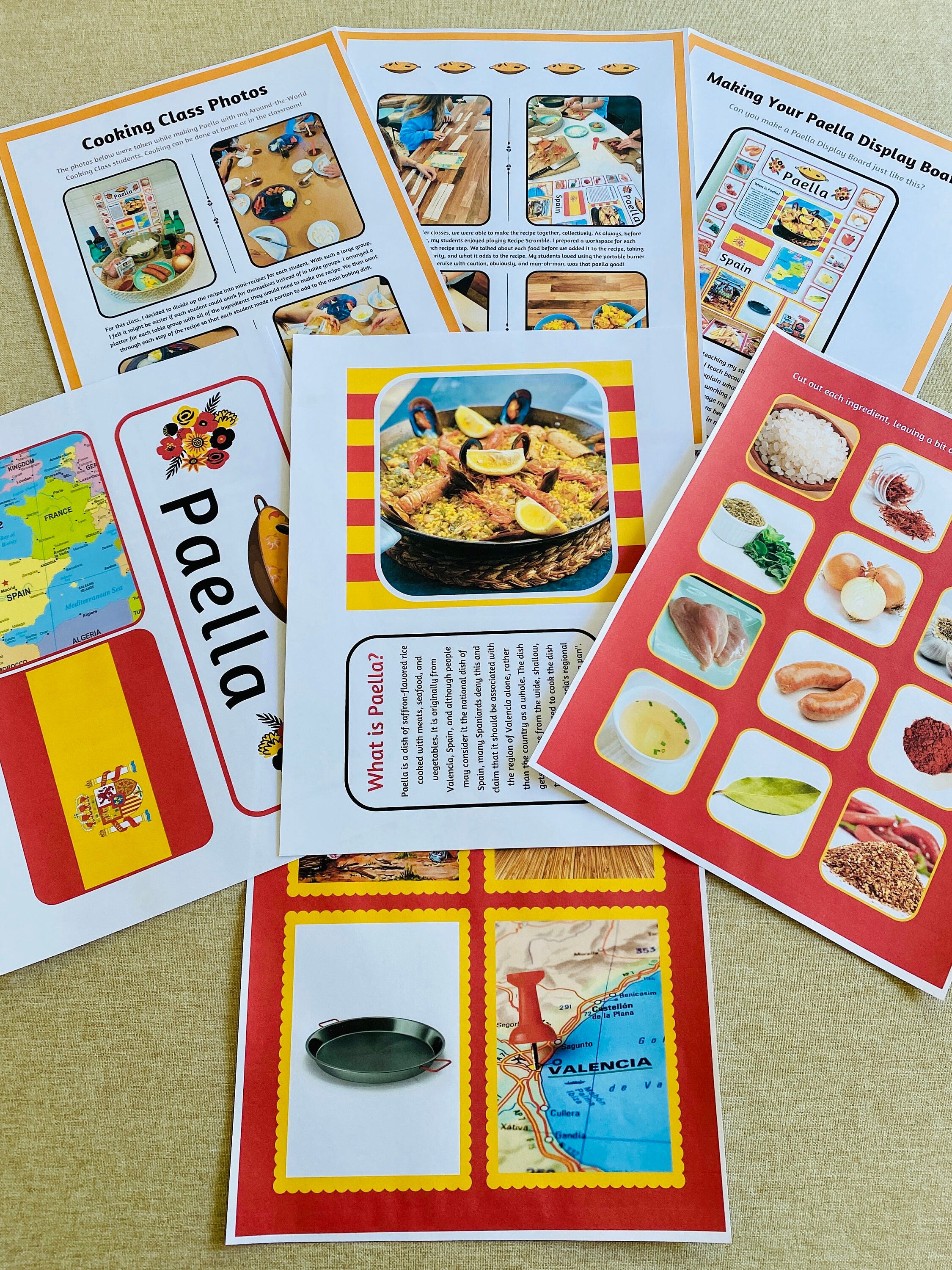 Paella Cooking Unit / Spain Unit Study / Spain Cooking / Spain Recipes ...