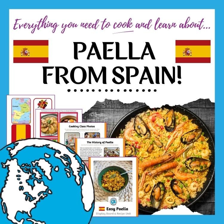 Paella Cooking Unit / Spain Unit Study / Spain Cooking / Spain Recipes ...