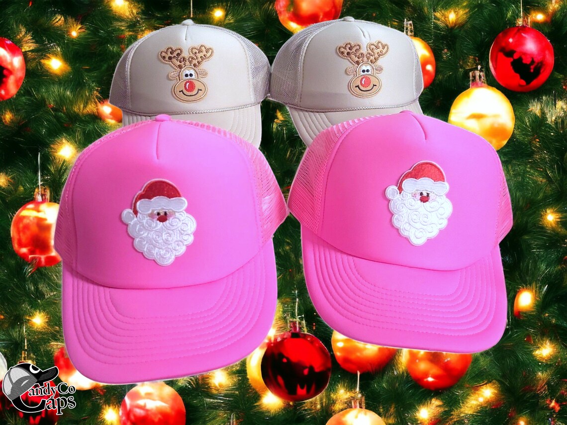 Santa Reindeer Patch Trucker Hat Ooak Cowboy Western Hat Christmas ...