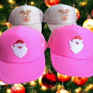 Santa Reindeer Patch Trucker Hat Ooak Cowboy Western Hat Christmas ...