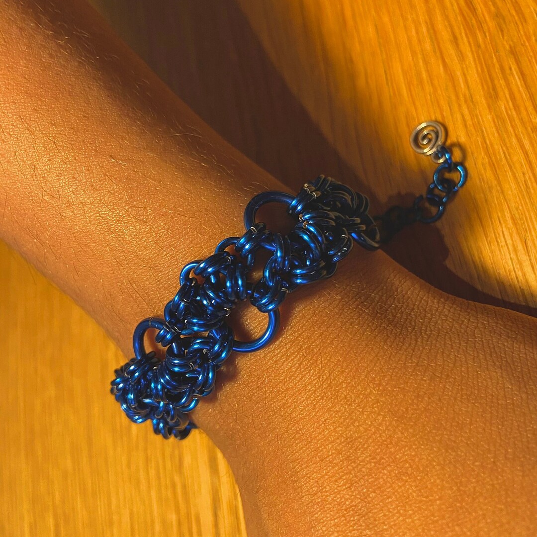 Royal Blue Chain Mail Bracelet - Etsy