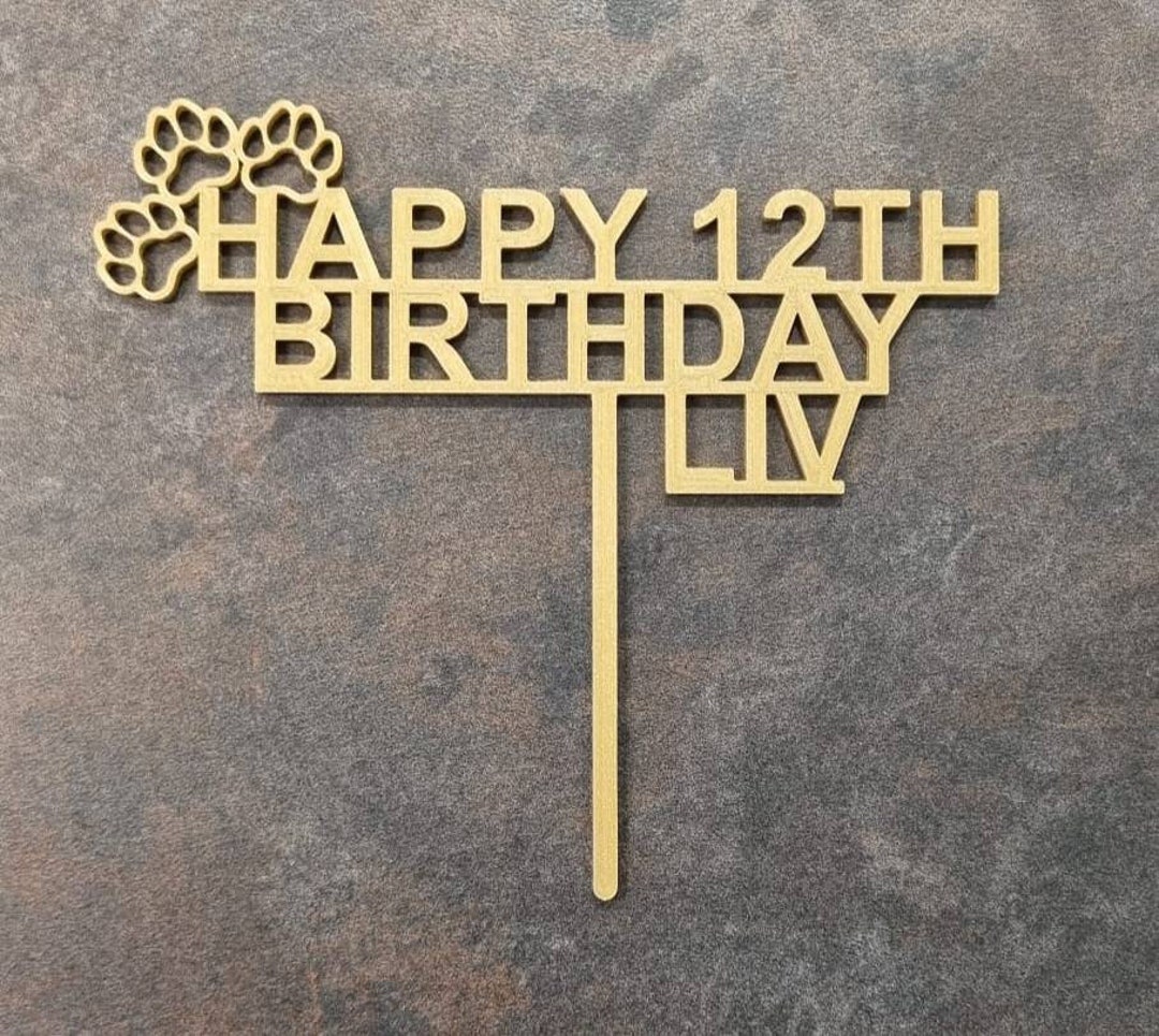 Paw Print Cake Topper Custom Personalised 3D Printed - Etsy
