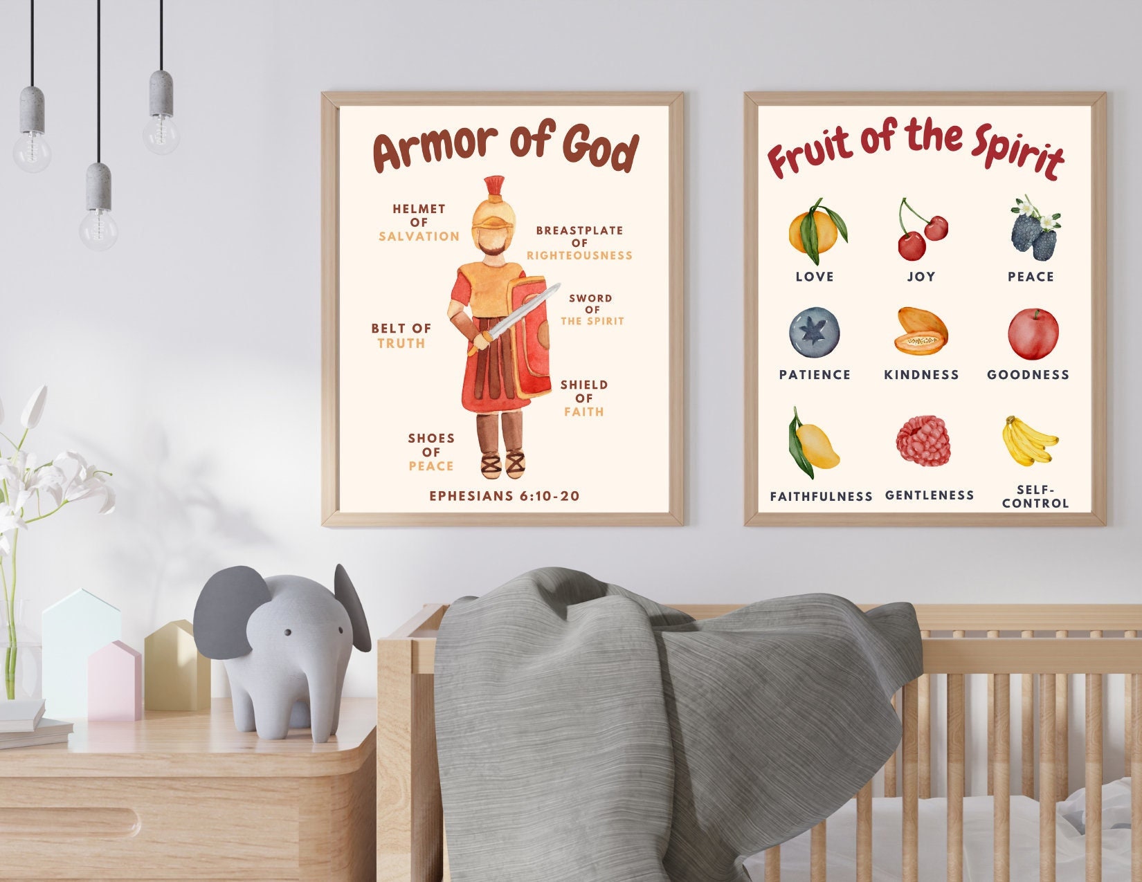 Armor of God and Fruit of the Spirit BUNDLE | Christian Nursery Prints ...