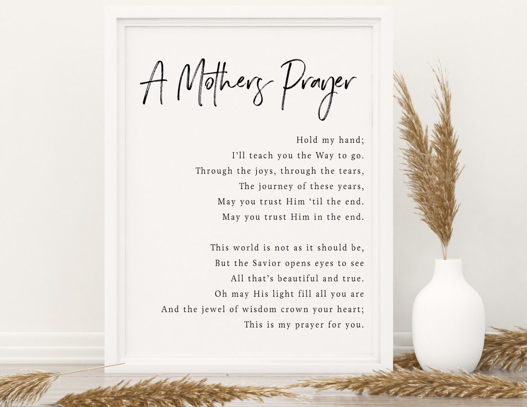 A Mothers Prayer Chorus by the Gettys | Song Lyric Digital Print ...