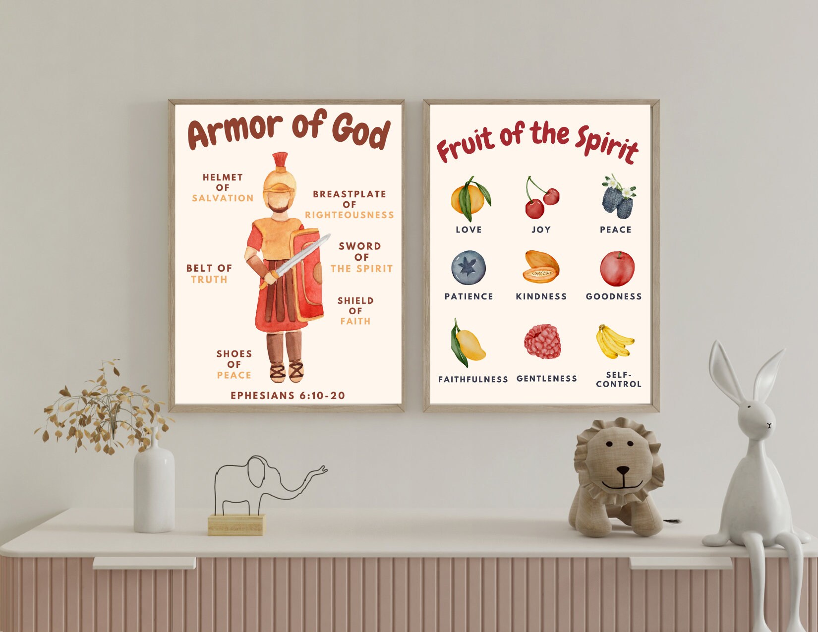 Armor of God and Fruit of the Spirit BUNDLE | Christian Nursery Prints ...
