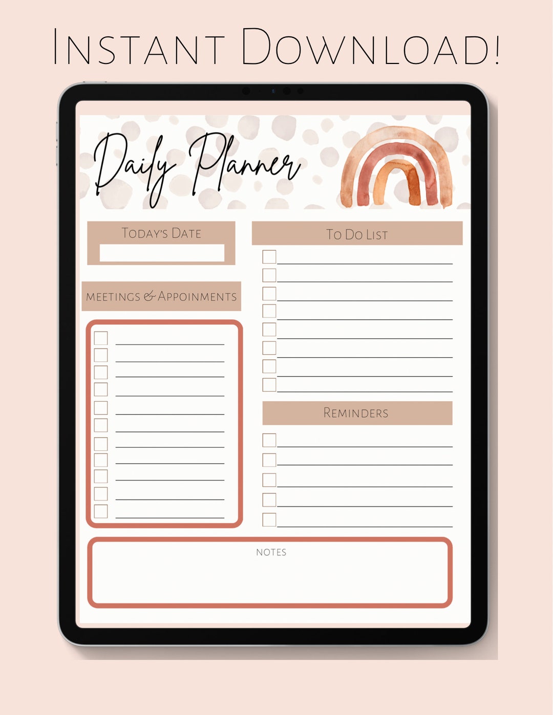 Editable Daily Planner - Etsy