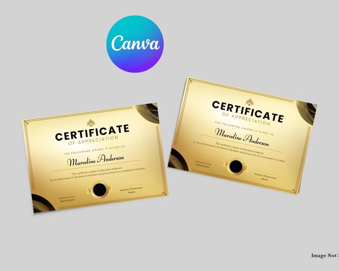 Instant Download Digital Certificate Template Customizable Design ...