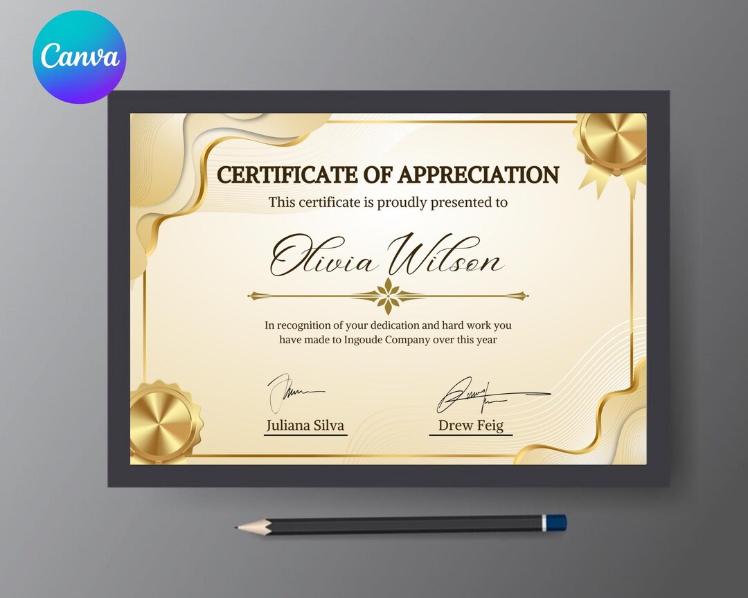 Instant Download | Digital Certificate Template | Customizable Design ...