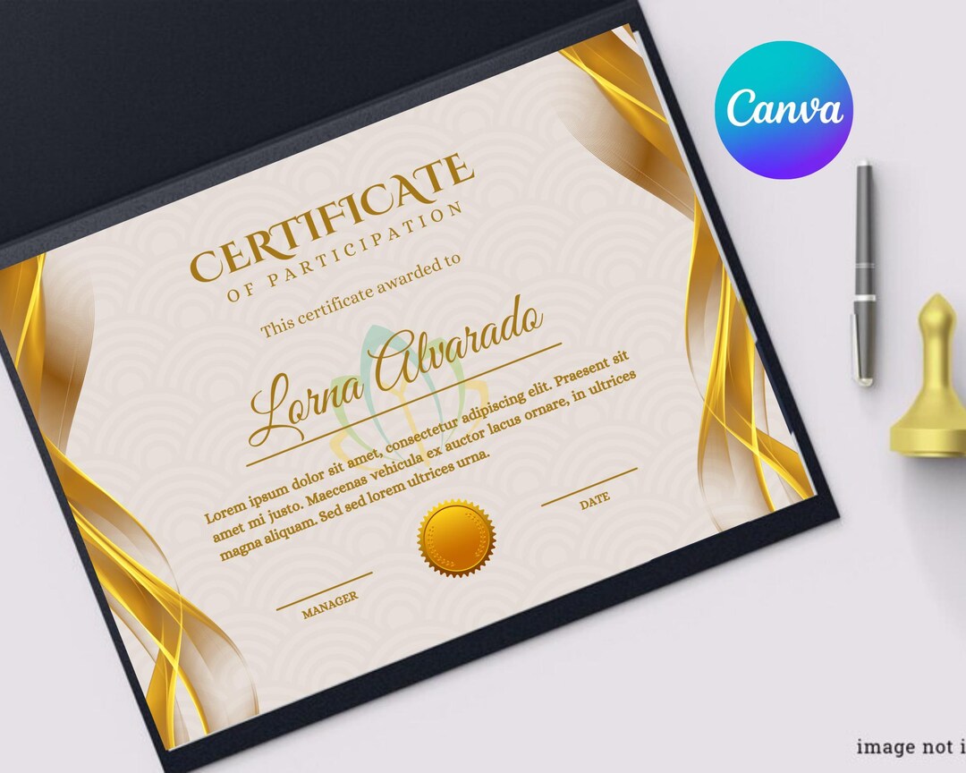 Instant Download Digital Certificate Template Customizable Design ...