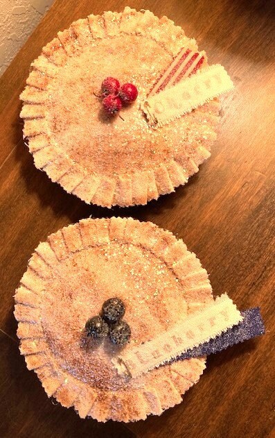 Pies, Faux Cherry Pie, Faux Blueberry Pie, Material Pies, Kitchen Decor ...