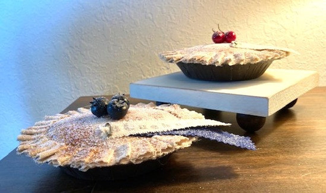 Pies, Faux Cherry Pie, Faux Blueberry Pie, Material Pies, Kitchen Decor ...