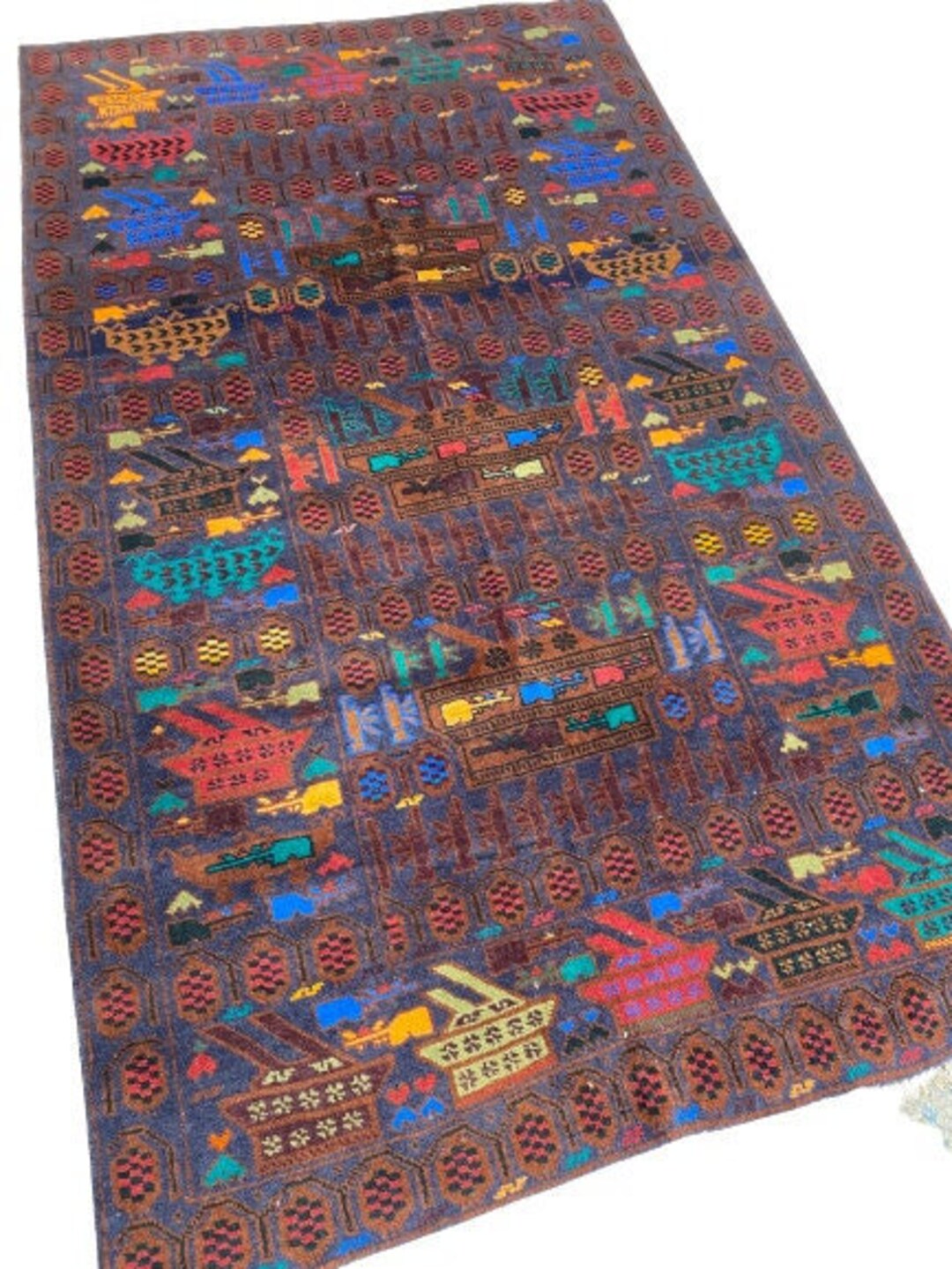 Vintage Afghan Balouch War Tank Rug - Etsy