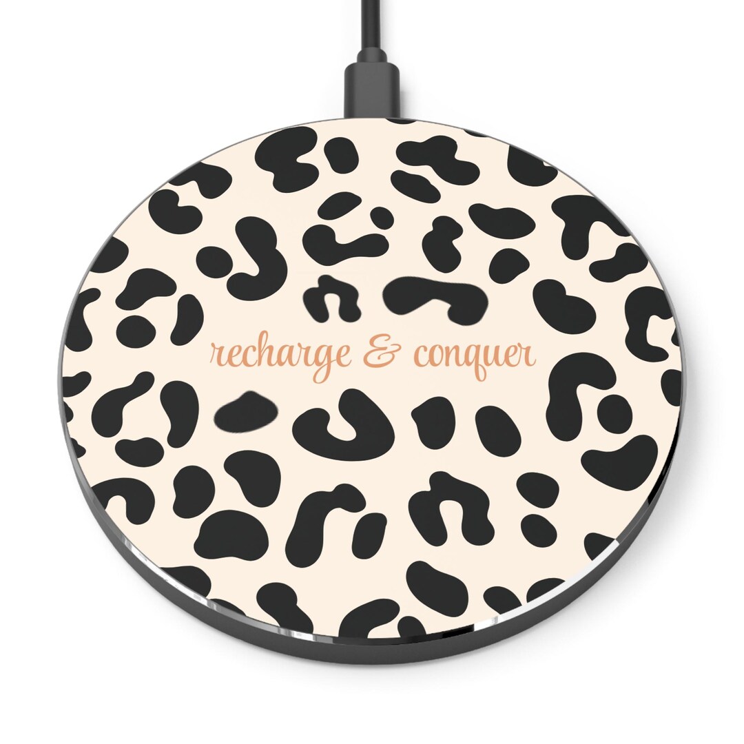 Leopard Wireless Charger, Cute Recharge & Conquer Phone Charging Pad ...