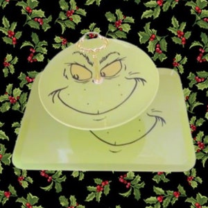 How the Grinch Stole Christmas 2 Tier Serving Dish Set 8 Round Plate 13 ...