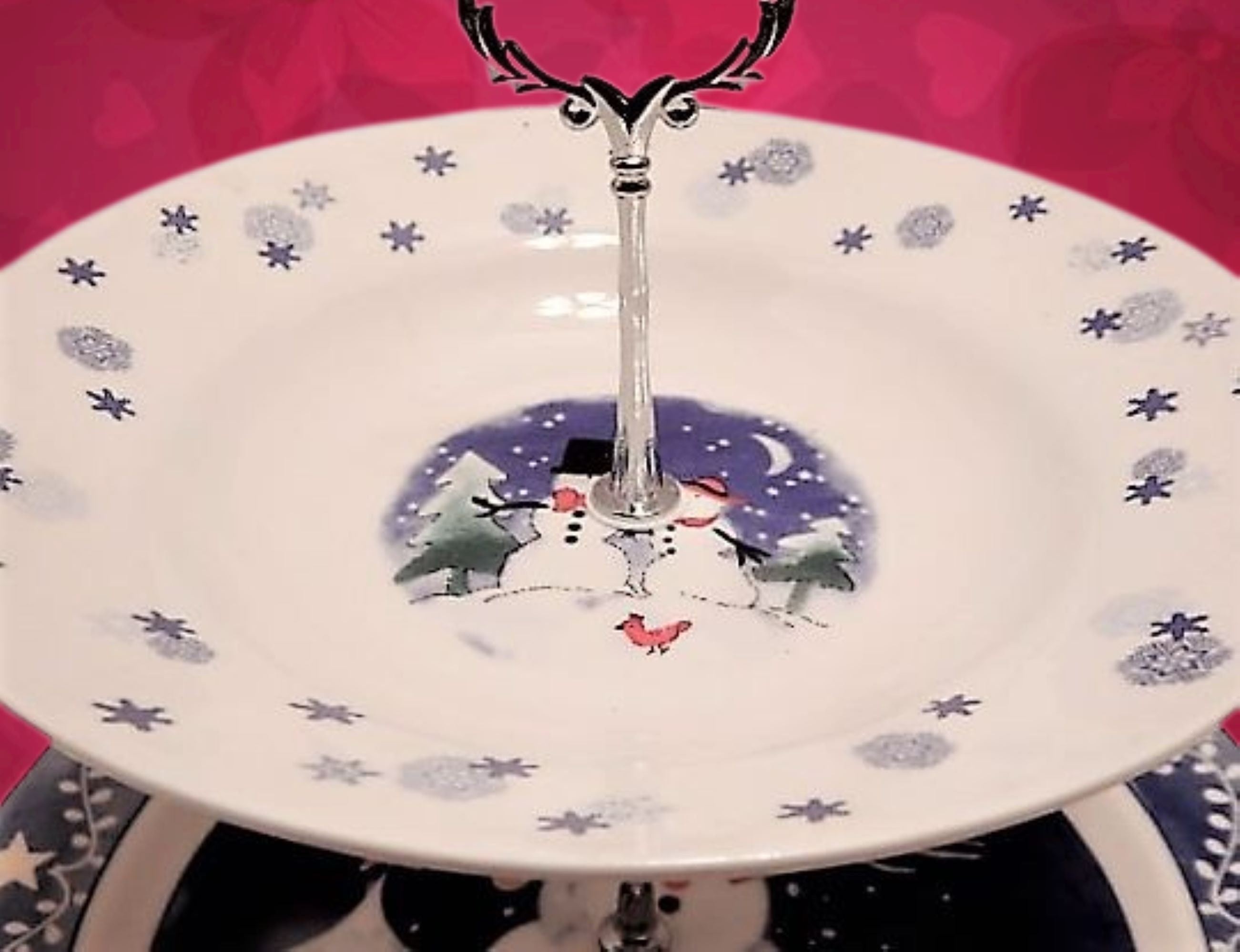 Two Tier Serving Dish Set Winter Snow Stoneware Bowl Noritake China Mr ...
