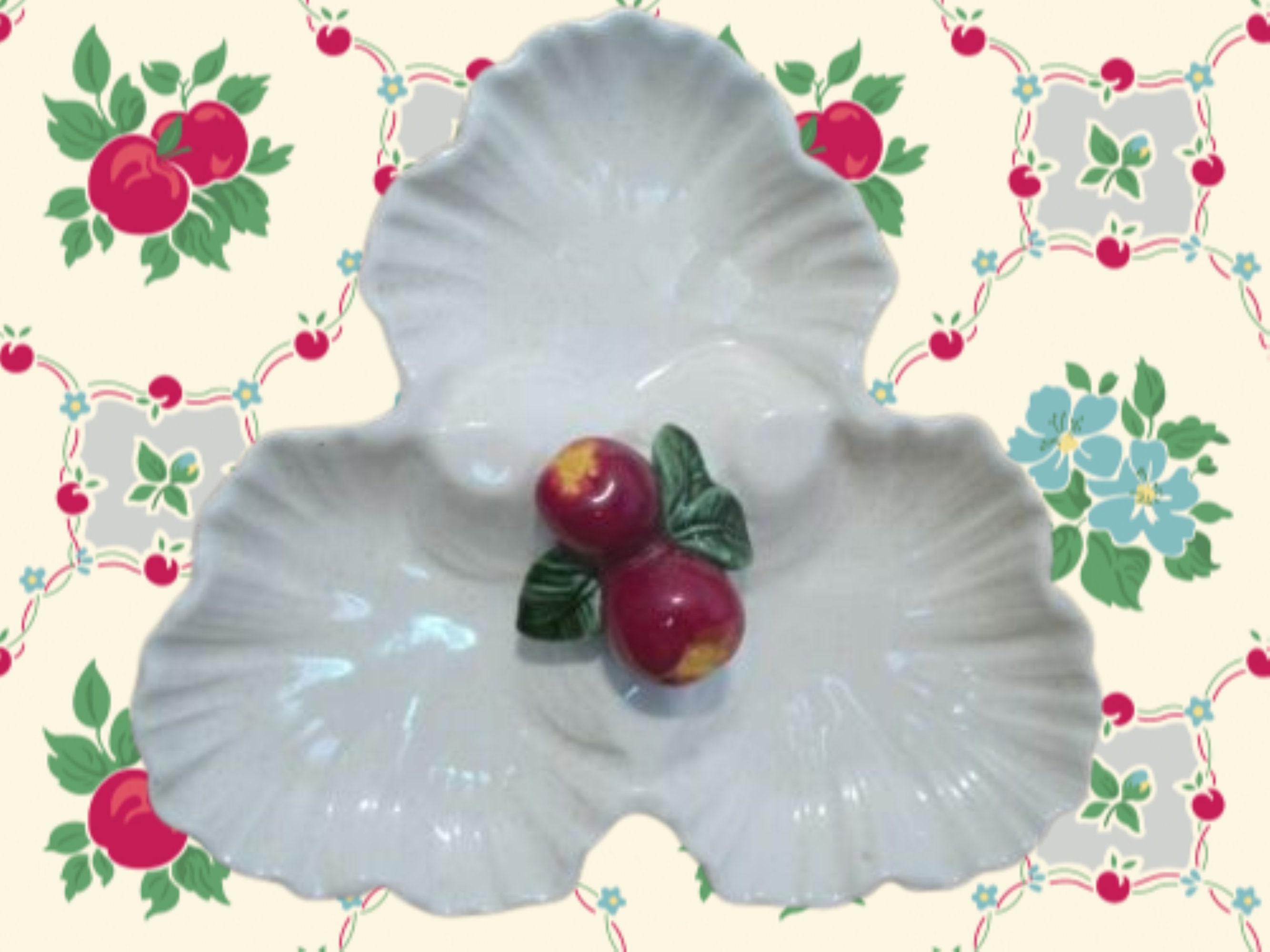 Red Apple Ceramic Platter Rare California Pottery Sectional Dish ...