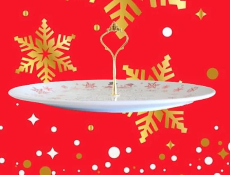 Snowman GIVING PLATE Red and White Serving Platter Hostess Gift ...