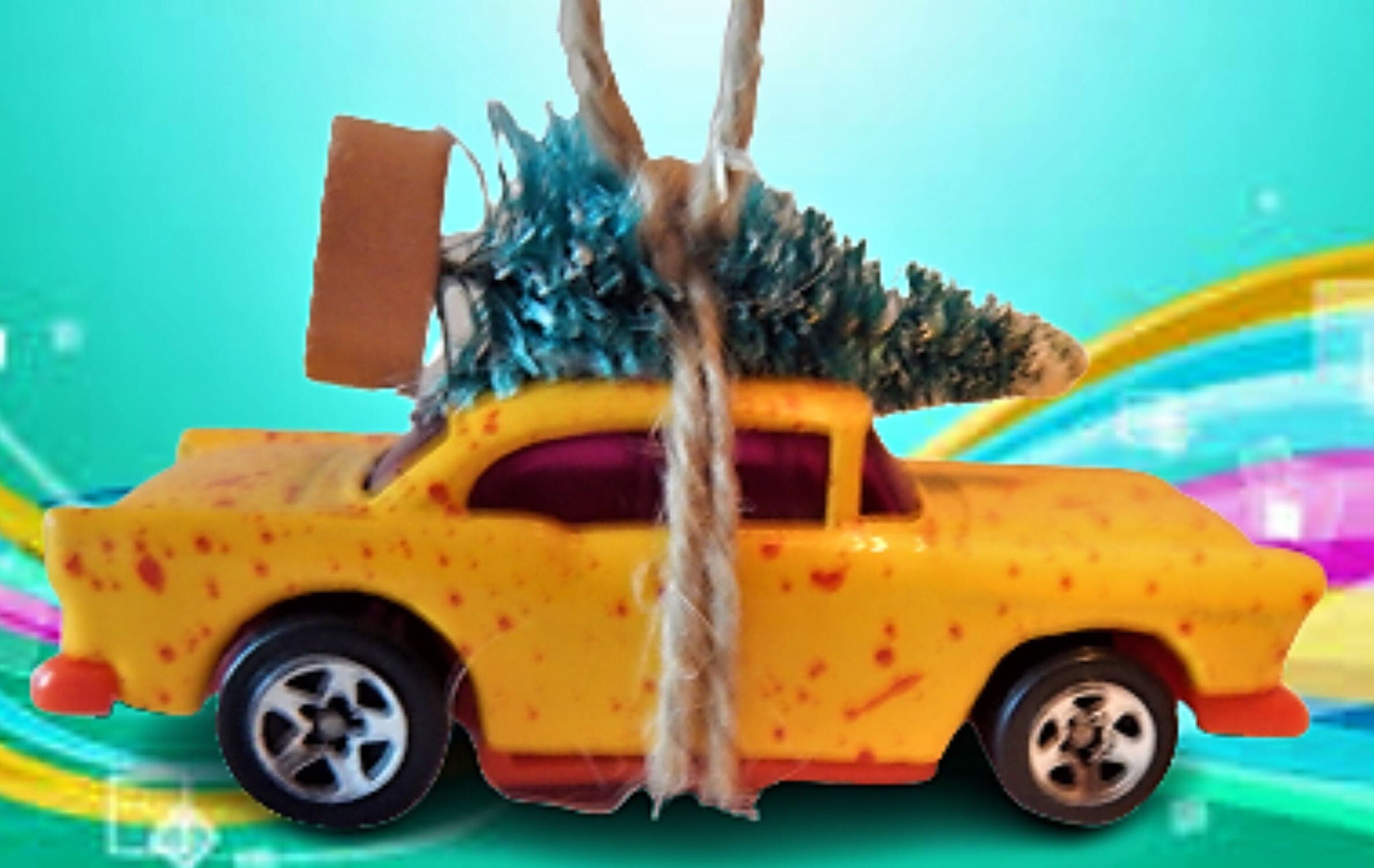 Belair 1955 Chevy Coupe With Sisal Tree Christmas Ornament - Etsy