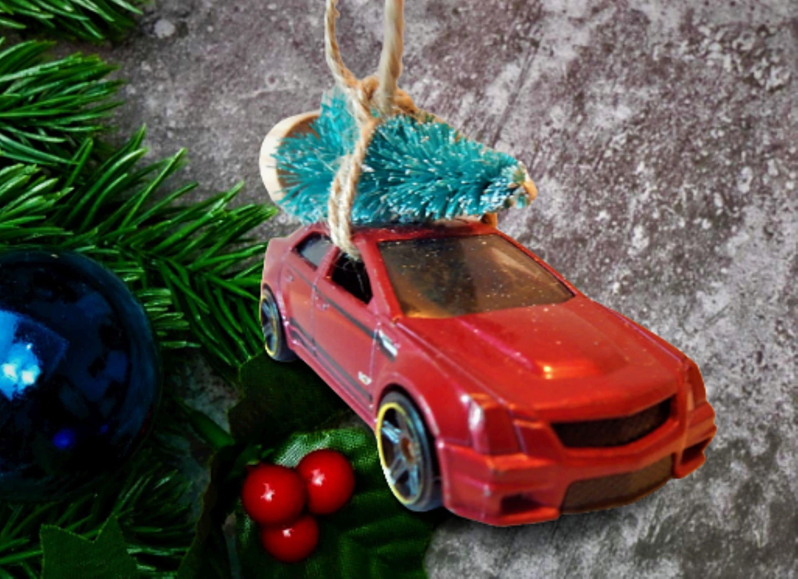 Hot Wheels Christmas Tree Ornament 2009 Cadillac CT5 V Mattel Toy Red ...