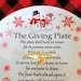 Snowman GIVING PLATE Red and White Serving Platter Hostess Gift ...