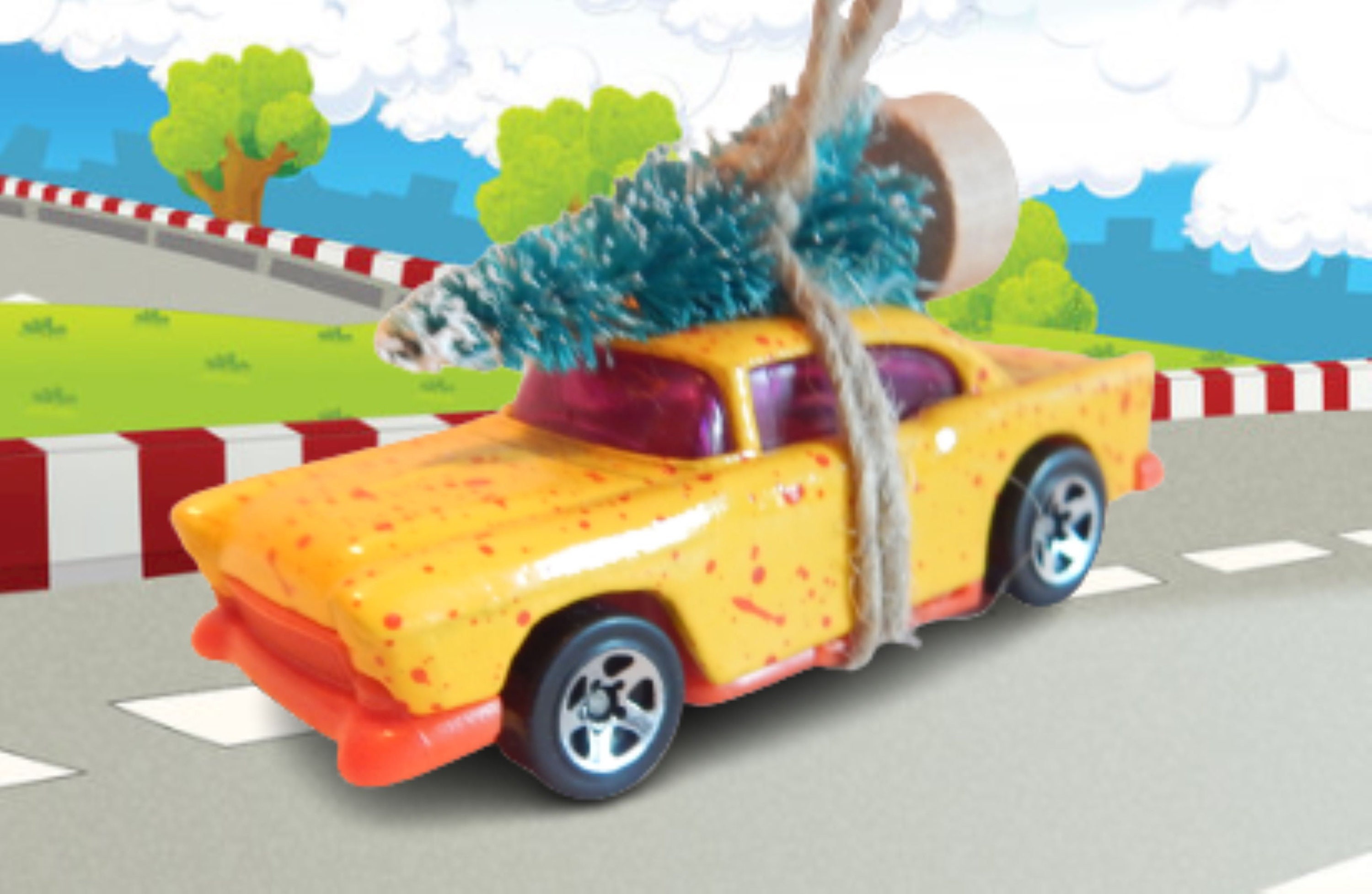 Belair 1955 Chevy Coupe With Sisal Tree Christmas Ornament - Etsy
