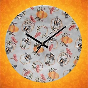 Honey Bee Beehive Electric Wall Hanging Clock 11" Yellow Black White ...