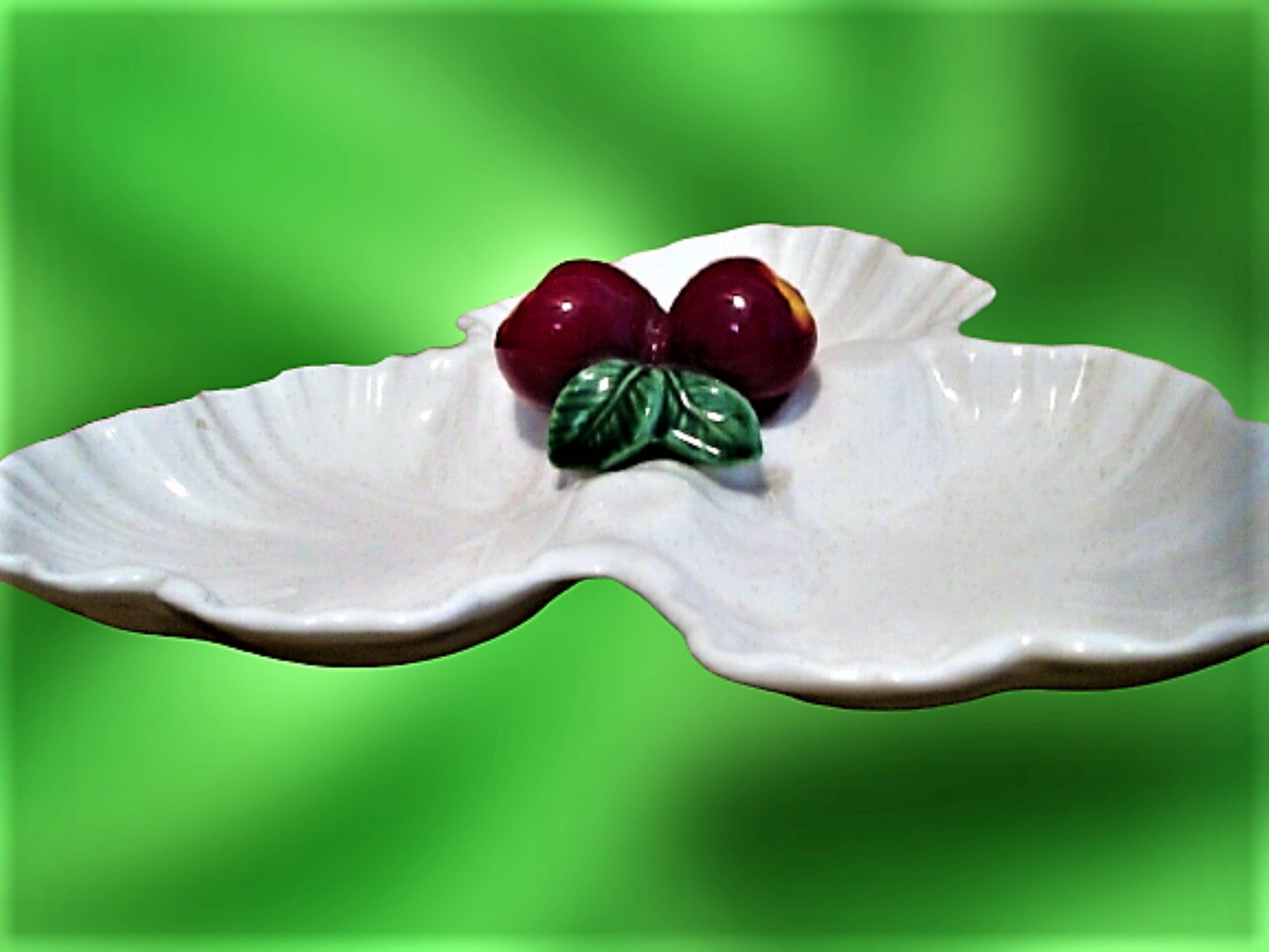 Red Apple Ceramic Platter Rare California Pottery Sectional Dish ...