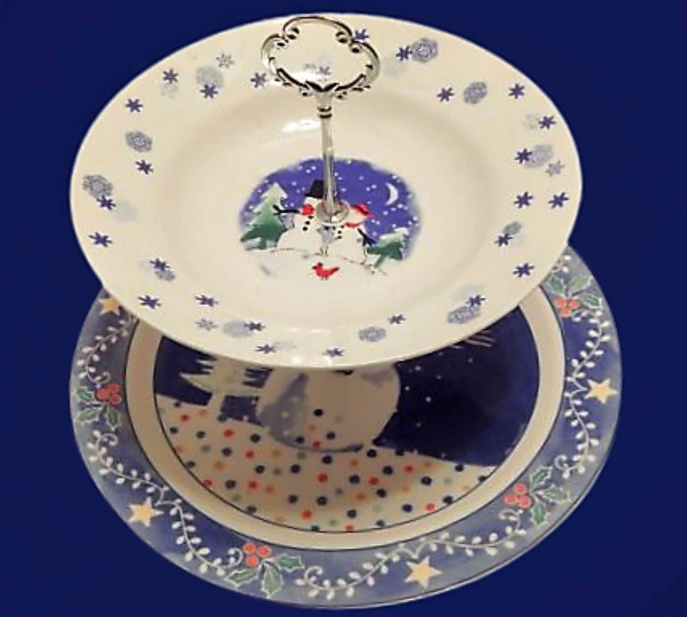 Two Tier Serving Dish Set Winter Snow Stoneware Bowl Noritake - Etsy