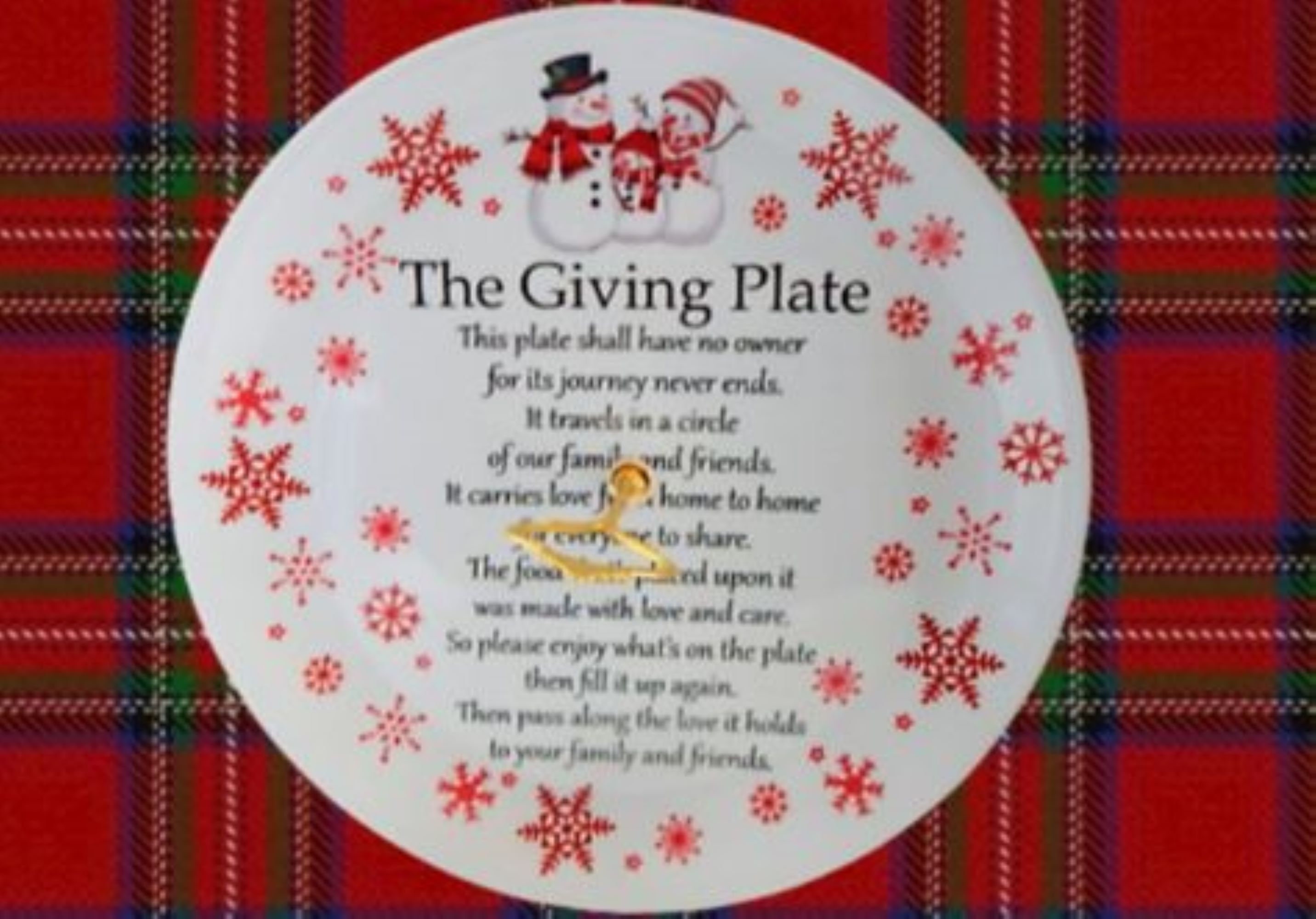 Snowman GIVING PLATE Red and White Serving Platter Hostess Gift ...