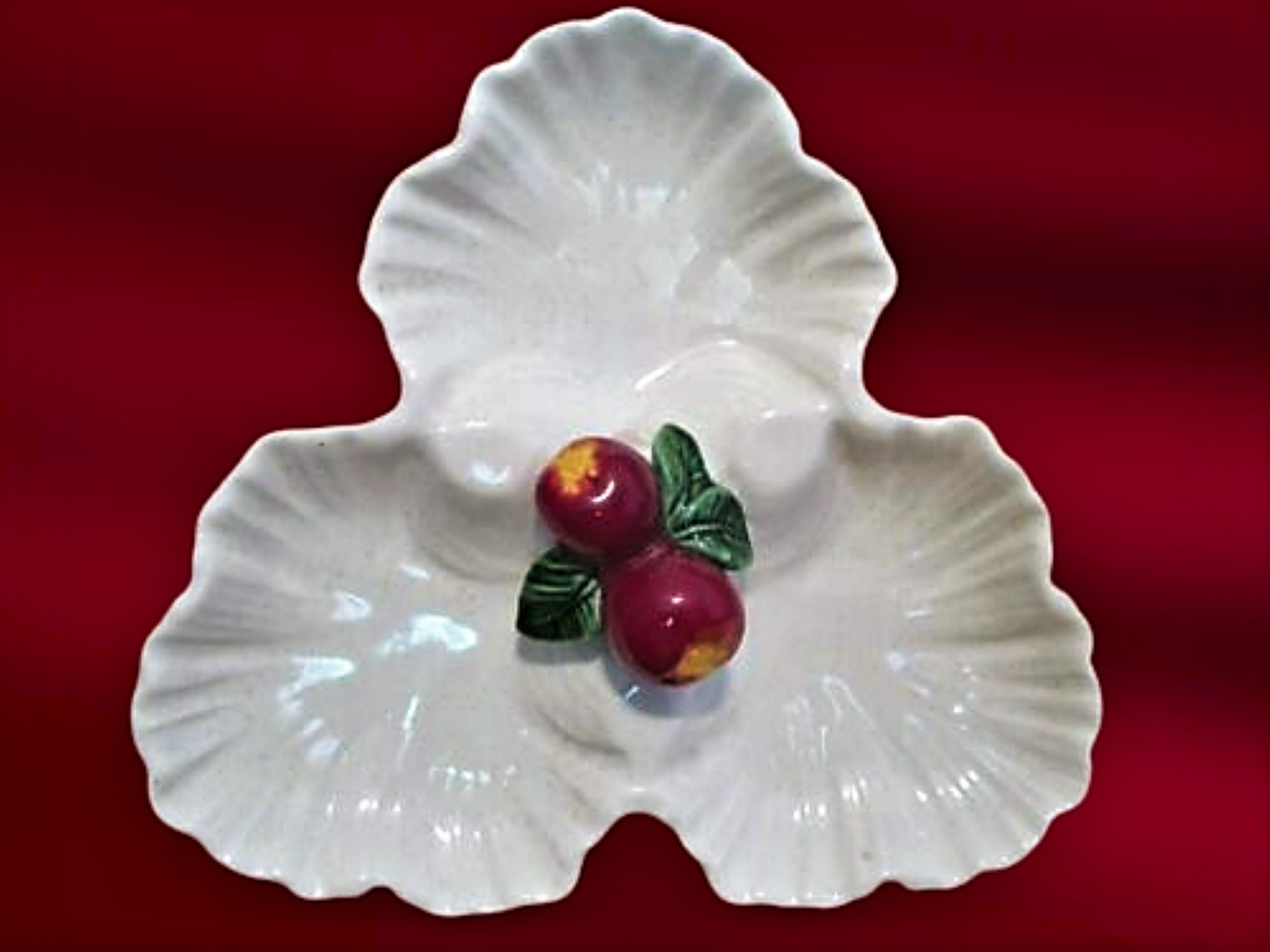 Red Apple Ceramic Platter Rare California Pottery Sectional Dish ...