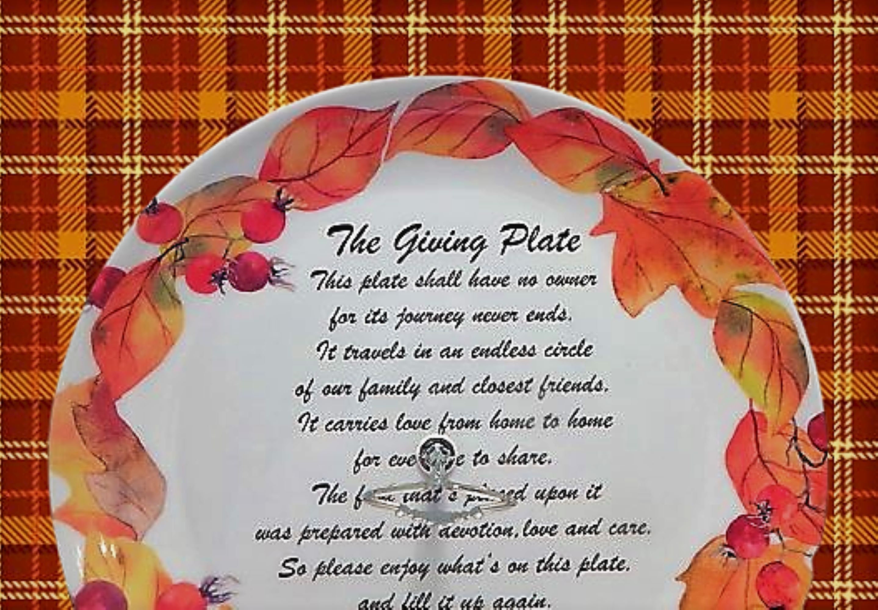 Fall Foliage GIVING PLATE Yellow and Orange Leaves Serving Platter ...